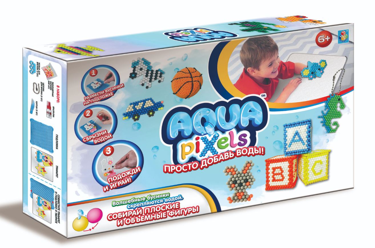 Набор для творчества Aqua pixels, 600 дет, "Веселые животные 2 ...